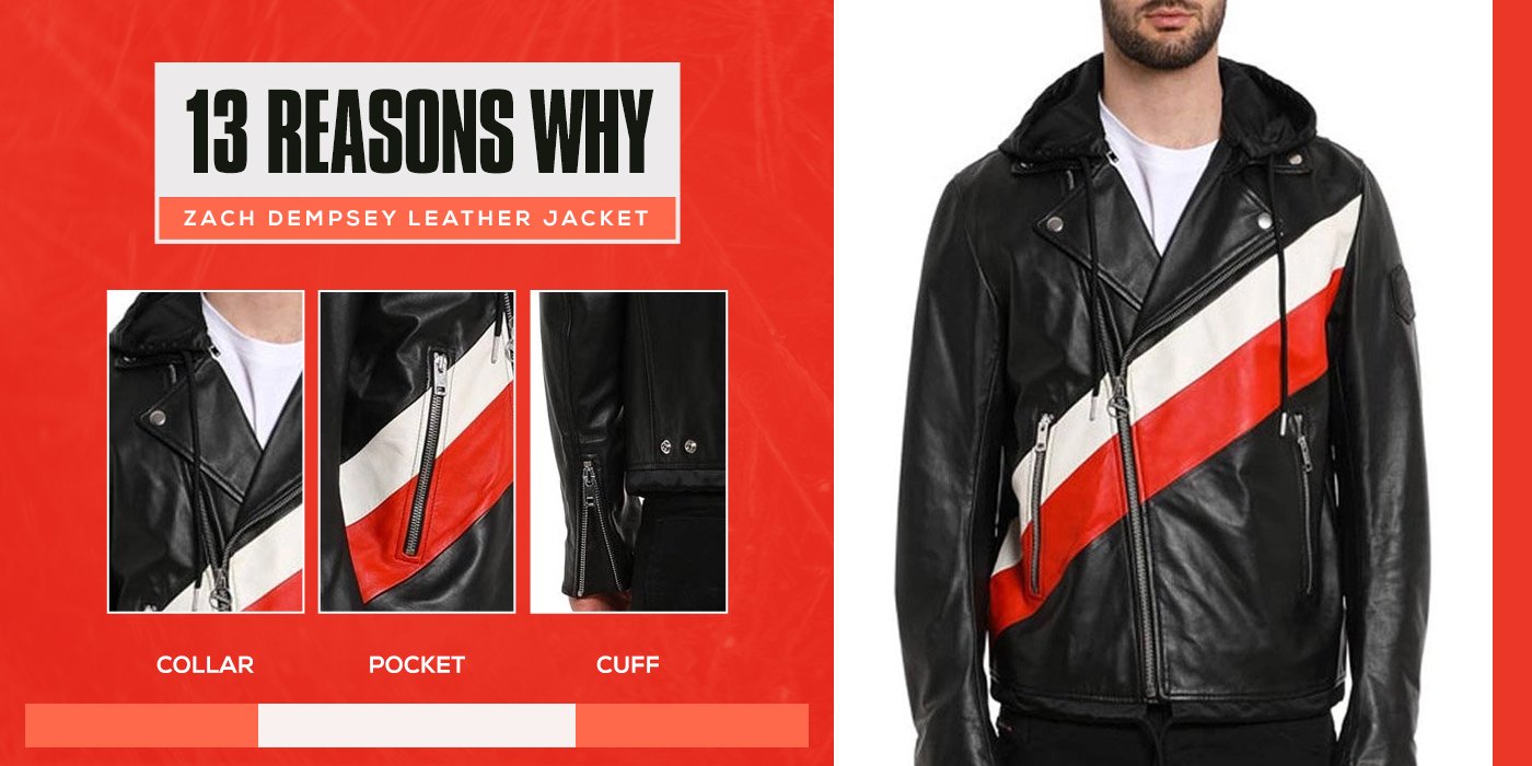 13 Reasons Why S04 Zach Dempsey Leather Jacket - Ross Butler