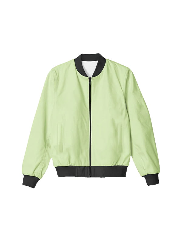 Men & Women Plain Lime Green Bomber Jacket - Hit Jacket