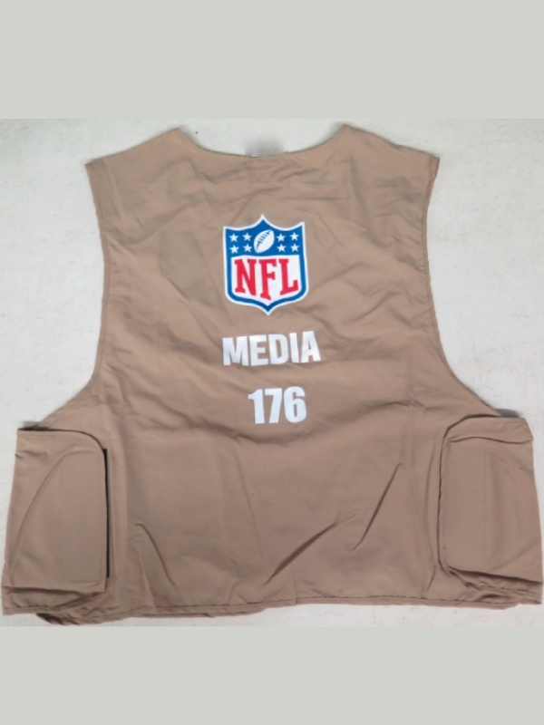 NFL Media Team Vest | Beige Cotton Vest - Hit Jacket