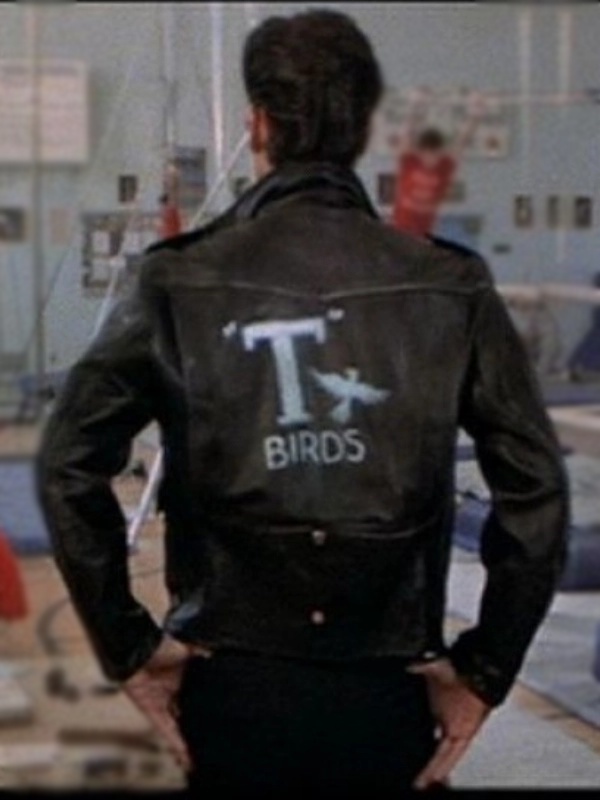 Danny T Birds Grease John travolta Black Leather Jacket - Hit Jacket